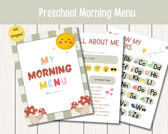 Preschool Morning Menu Printable, Homeschool Preschool, Preschool ...