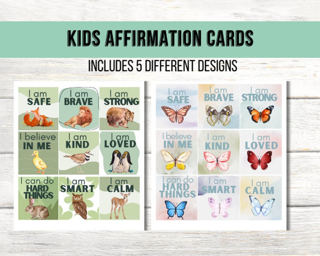 Printable Kids Affirmation Cards, Kids Affirmation Cards, Motivational ...