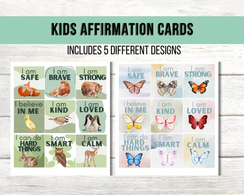 Printable Kids Affirmation Cards, Kids Affirmation Cards, Motivational ...