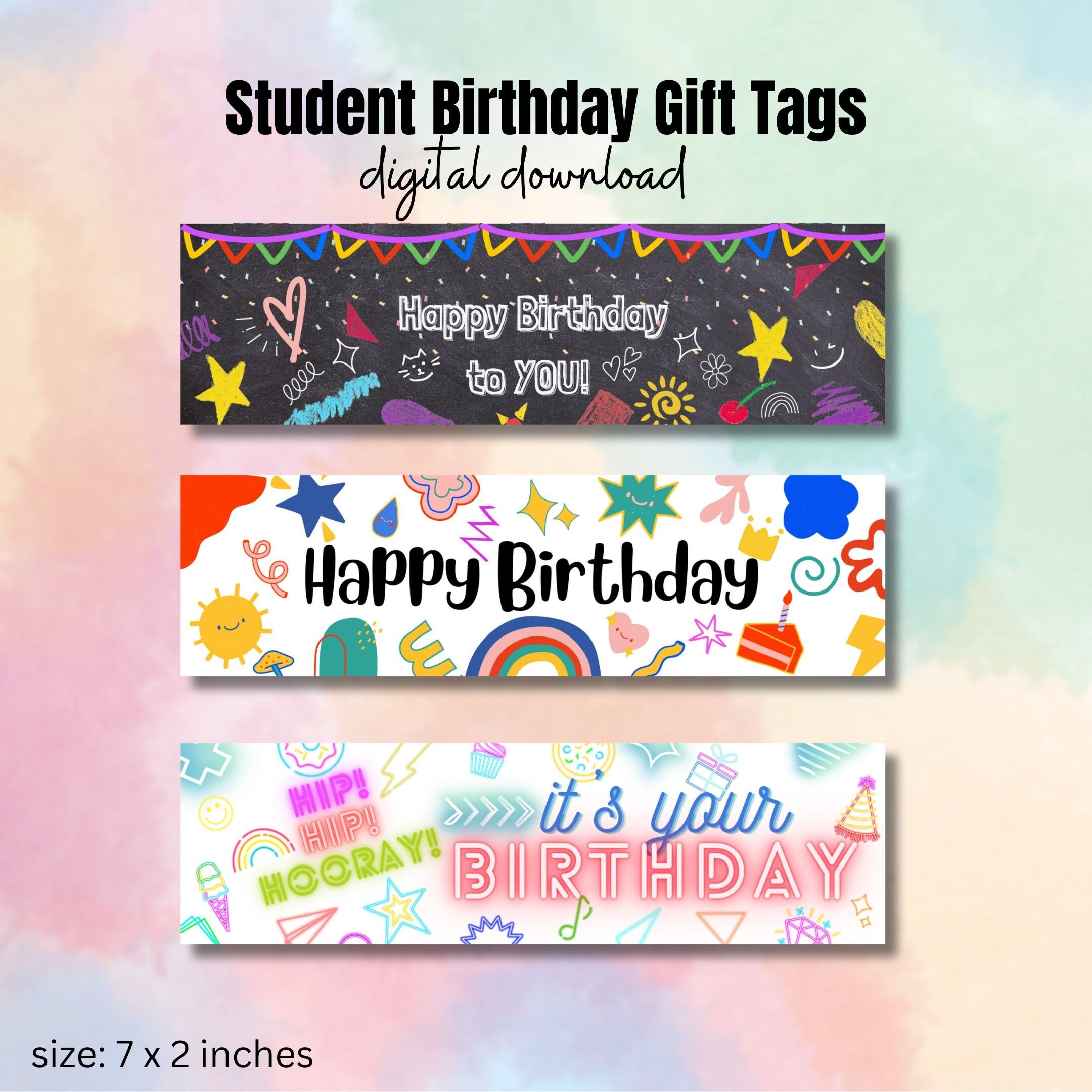 Classroom Birthday Gift Tags, Teacher Gift Tags, Printable Gift Tags ...