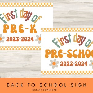 Printable First Day of School Sign for Kindergarten to Fifth Grade - Etsy