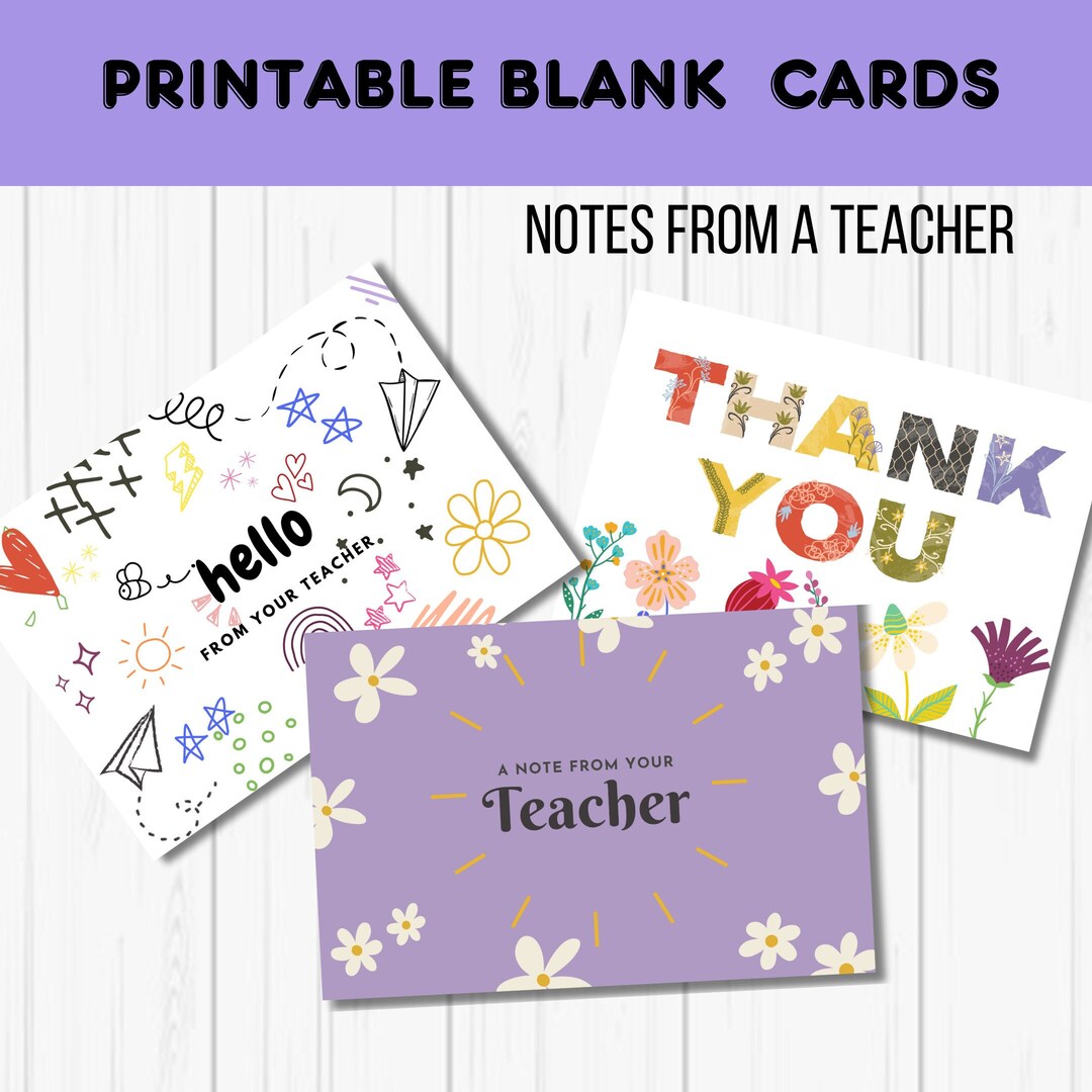 Printable Card From a Teacher Teacher Mail, Teacher Notes, Blank Note ...