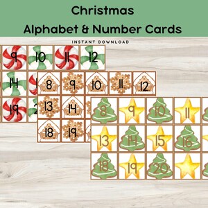 Christmas Preschool Flash Cards, Letter and Number Cards, Alphabet ...