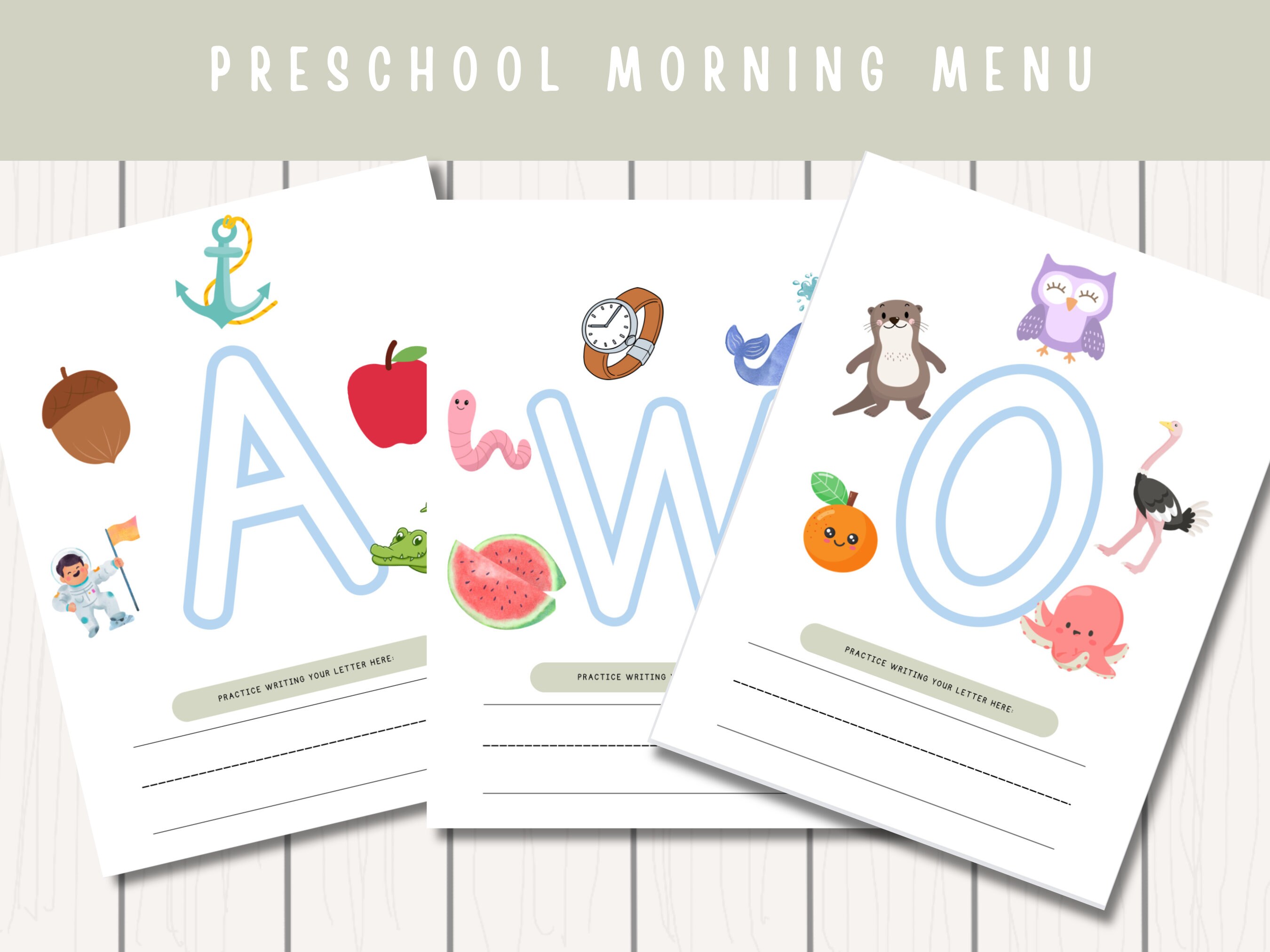Preschool Morning Menu Printable, Homeschool Preschool, Preschool ...