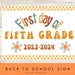 Printable First Day of School Sign for Kindergarten to Fifth Grade - Etsy