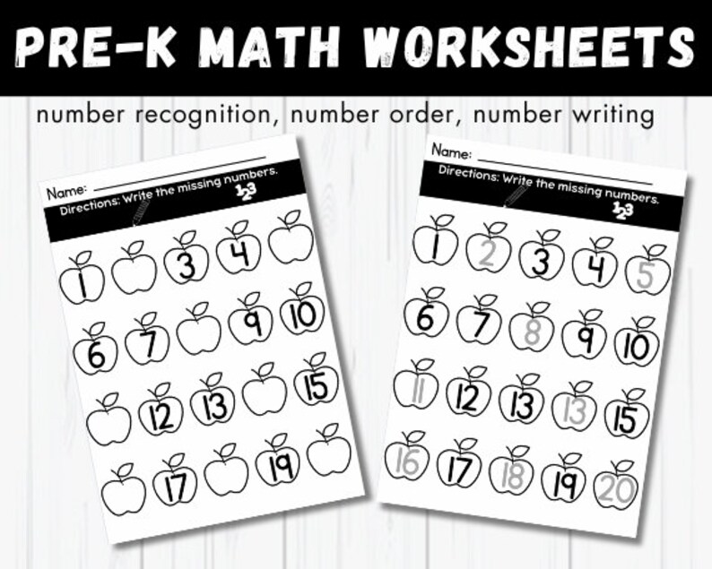 Preschool Math Worksheets Cut and Paste Activity Number Activities ...