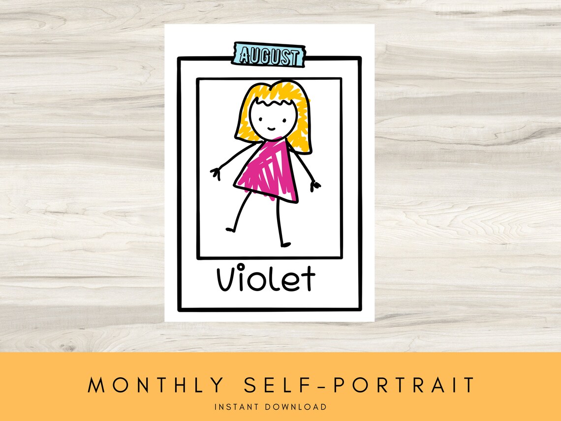 All About Me Printable Monthly Worksheet, Self-portrait Template ...