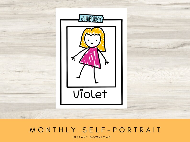 All About Me Printable Monthly Worksheet, Self-portrait Template ...