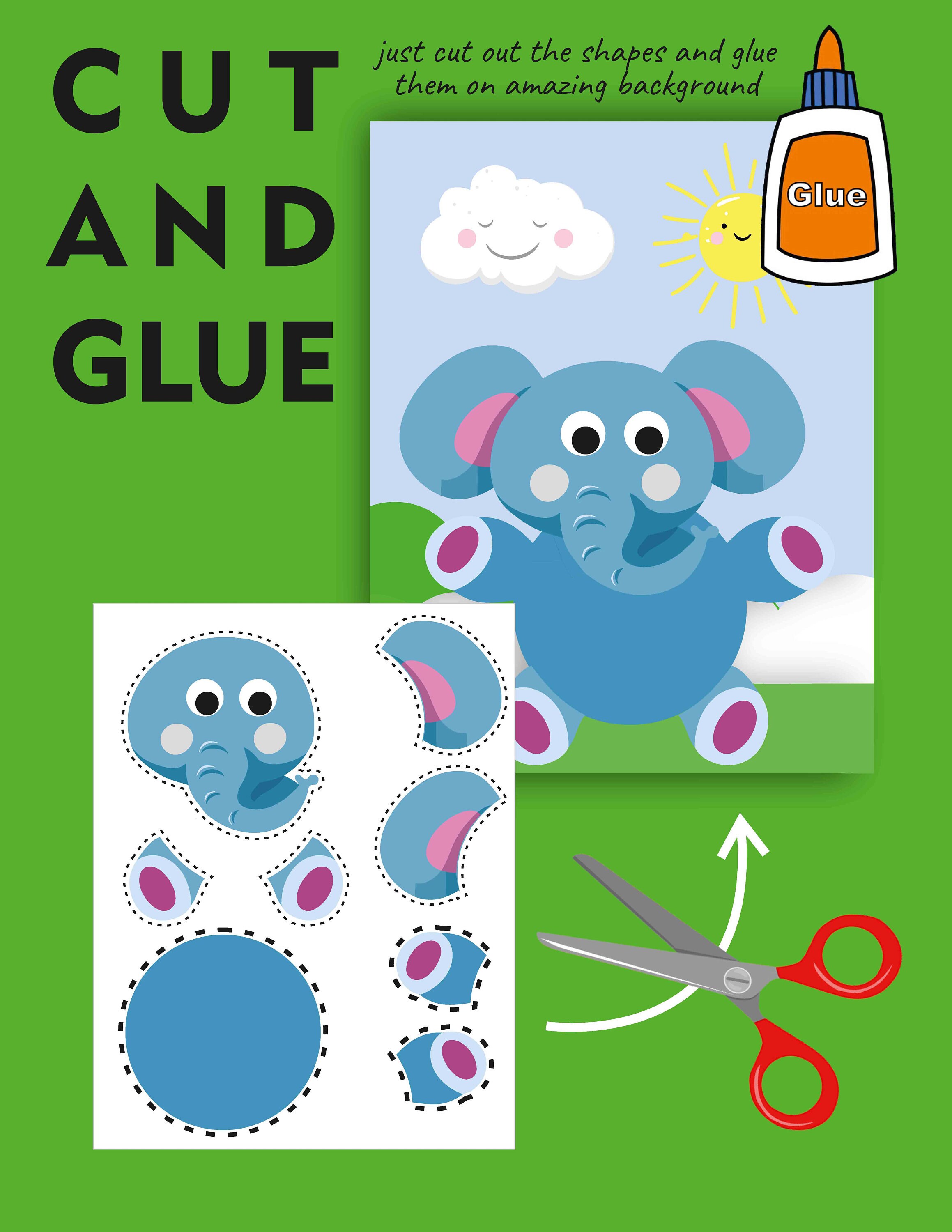 Cut and Paste Activities, Arrange Animal Body, Cut and Glue Game ...