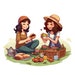 Best Friends Camping Clipart Illustration Set, Gifts Customizable ...