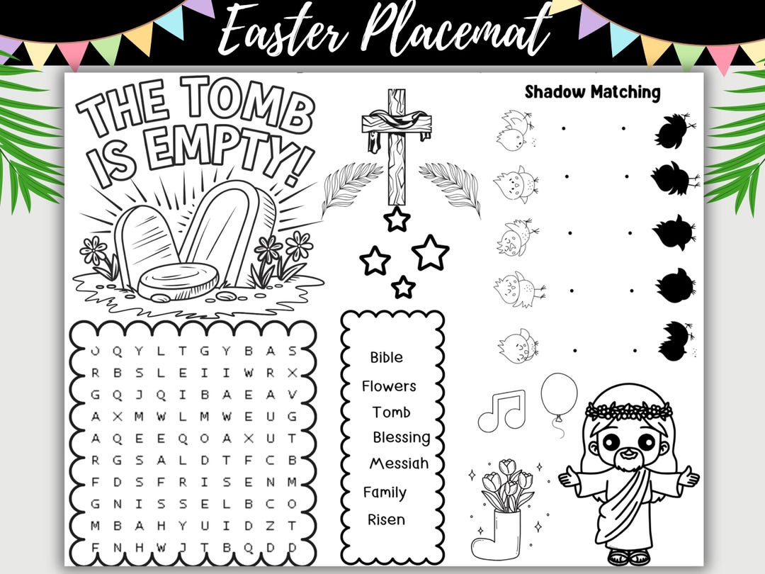 Christian Easter Placemat–printable Bible Word Search, Resurrection ...