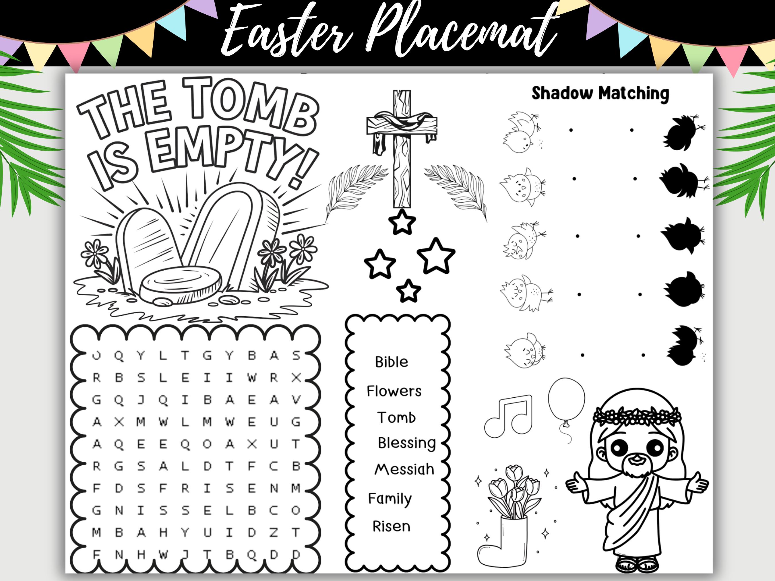 Christian Easter Placemat–printable Bible Word Search, Resurrection ...