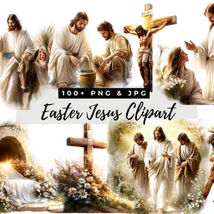 Easter Jesus Clipart, Watercolor Illustrations, Printable Digital ...