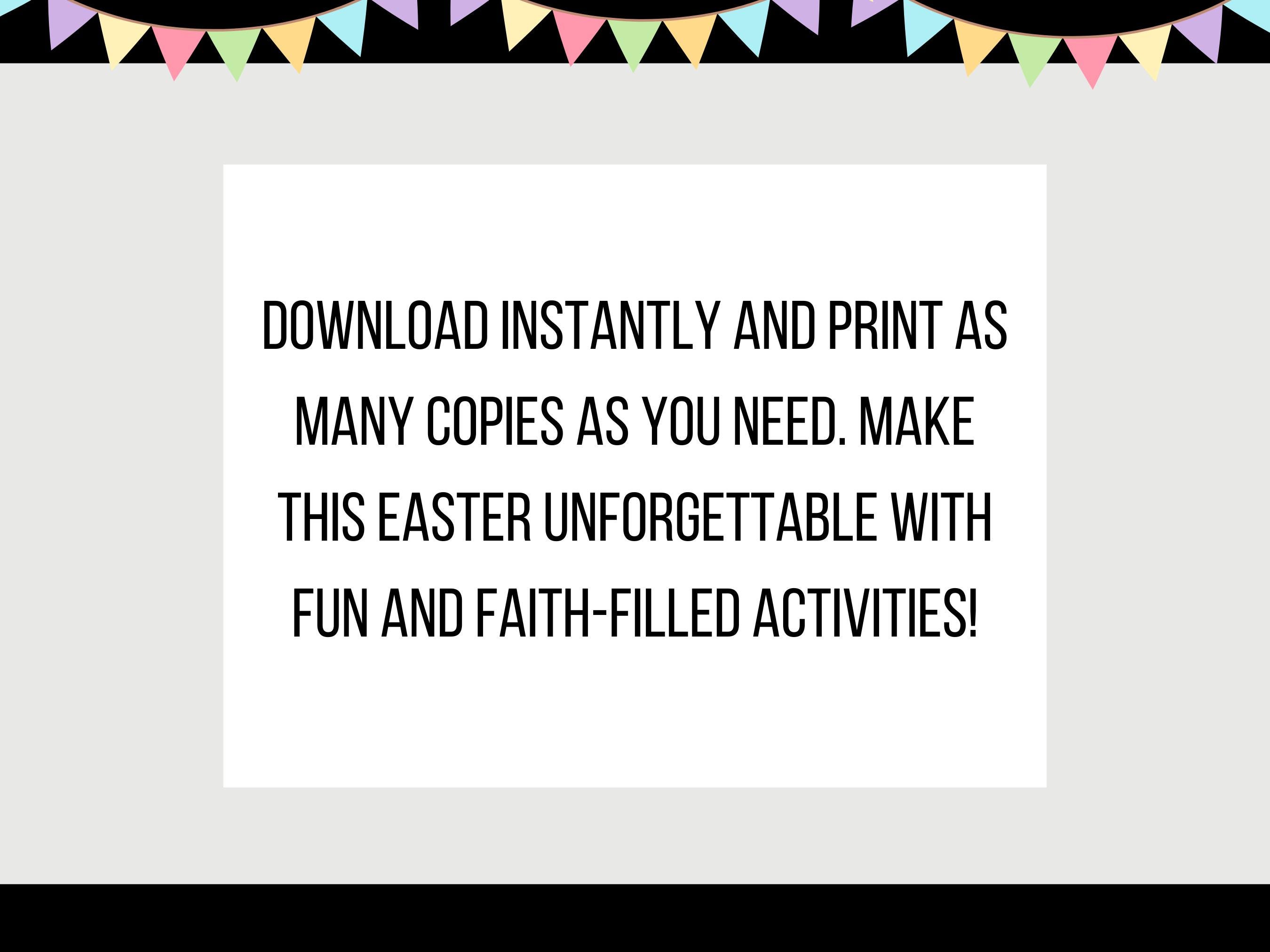 Printable Christian Easter Placemat, Bible Word Search, Fun Games ...