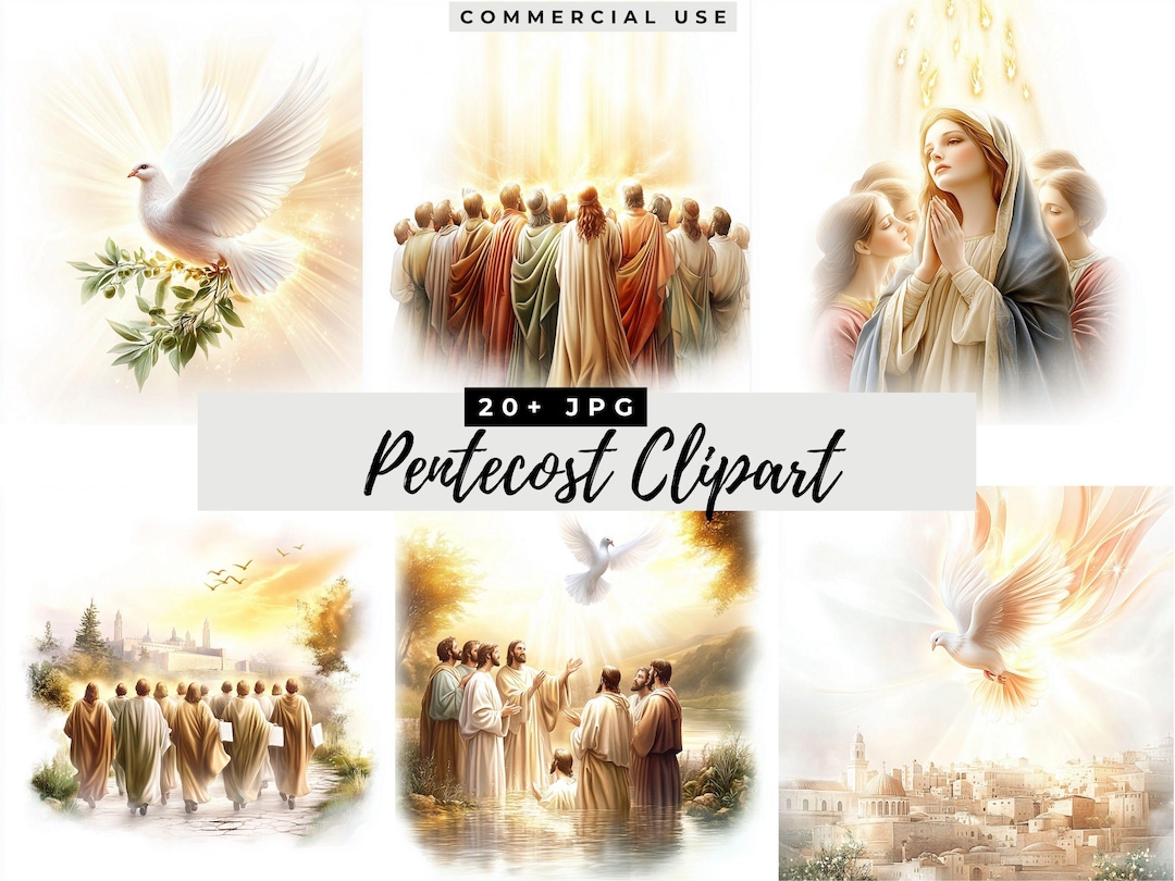 Pentecost Clipart, High-quality Watercolor PNG, Holy Spirit Digital ...