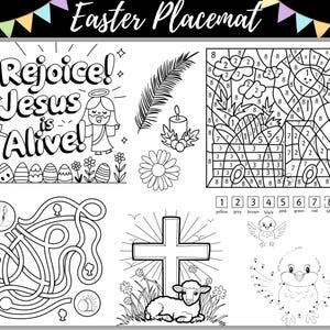 Printable Christian Easter Placemat, Bible Word Search, Fun Games ...