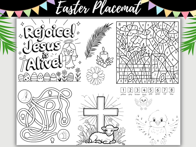 Printable Christian Easter Placemat, Bible Word Search, Fun Games ...