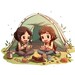 Best Friends Camping Clipart Illustration Set, Gifts Customizable ...