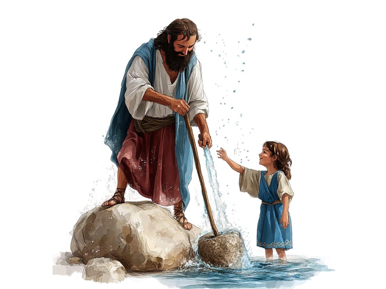 Moses Clipart Bundle, Biblical Characters, Religious Art for Kids, Old ...