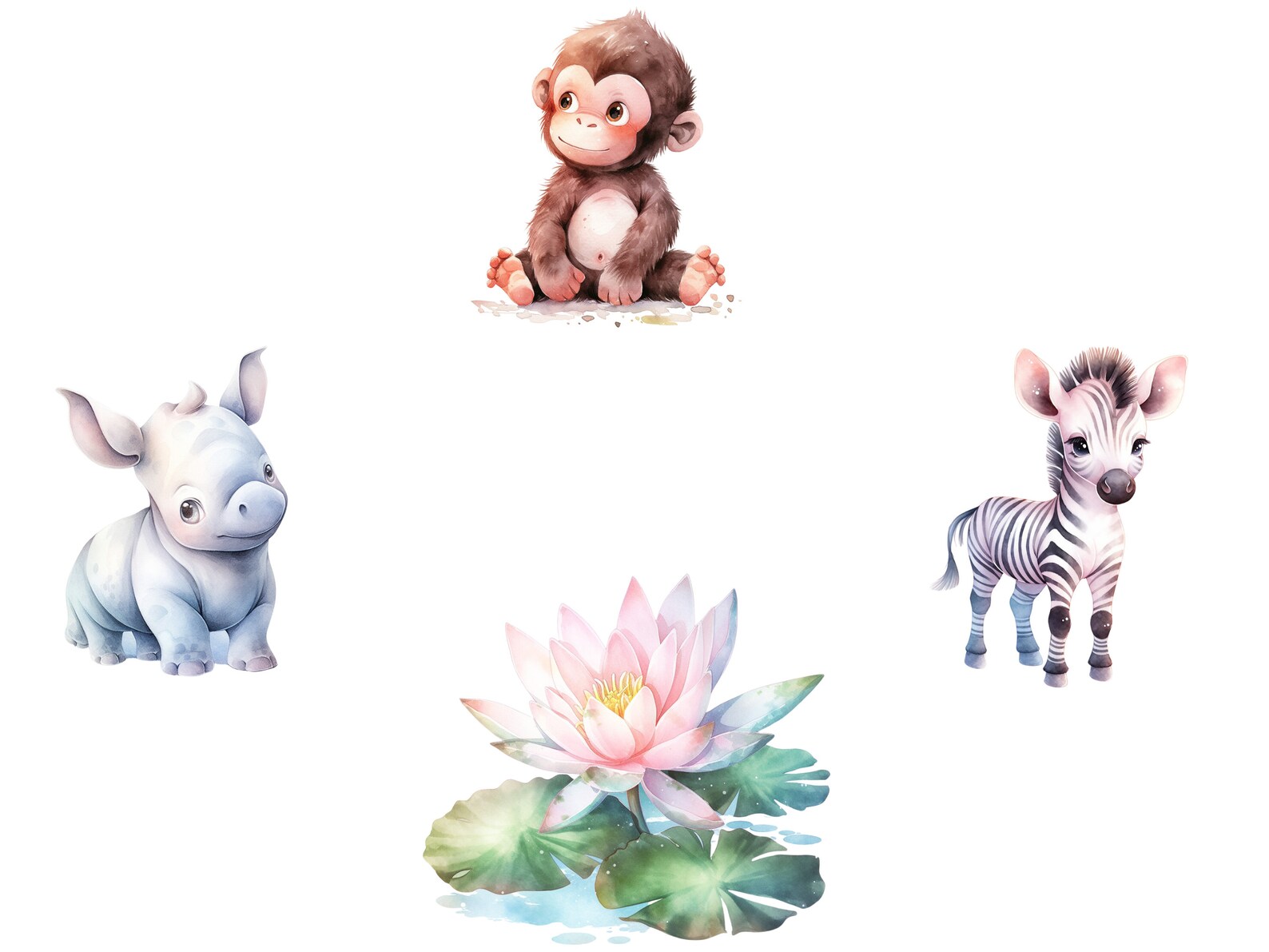 Cute Baby Safari Animals Clipart Png, Safari Animal Svg, Jungle Clipart ...