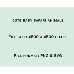 Cute Baby Safari Animals Clipart Png, Safari Animal Svg, Jungle Clipart ...