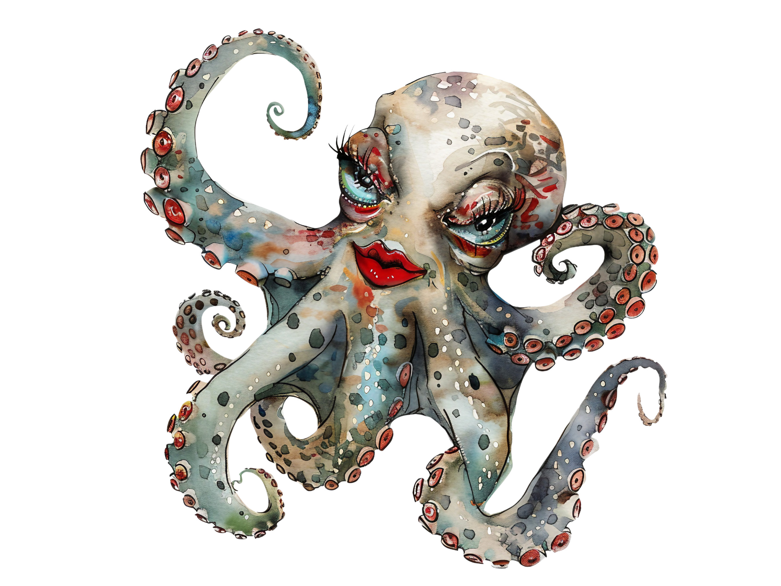 Watercolor Quirky Animals Clipart, Farm Animals, Funny Birds, Quirky ...