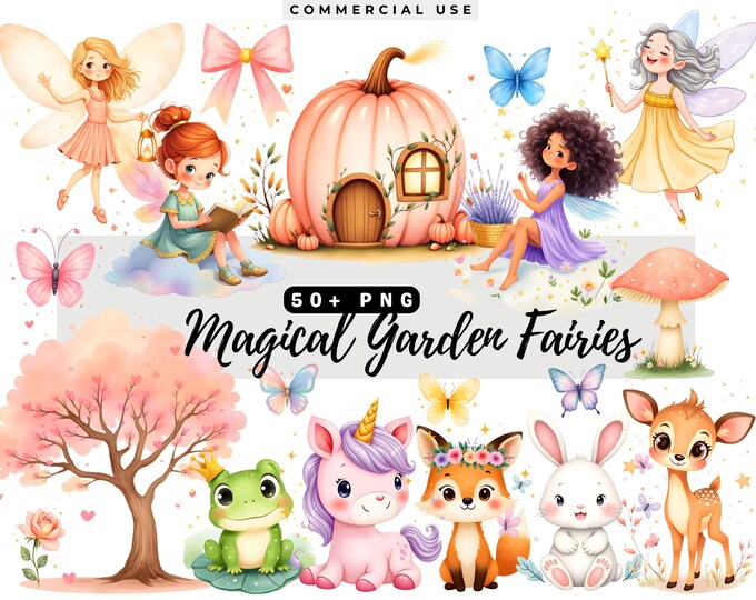 12 Watercolor Cute Fairies Clipart Bundle, Fairy PNG, JPG Files ...