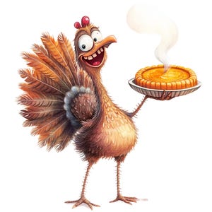 Quirky Turkey Clipart Bundle Funny Cute Autumn Bird Illustrations for ...