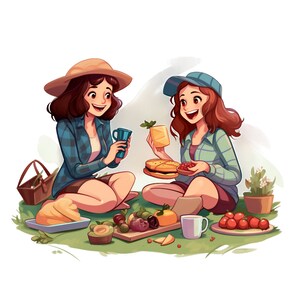 Best Friends Camping Clipart Illustration Set, Gifts Customizable ...