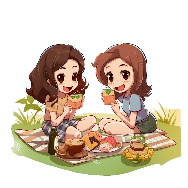 Best Friends Camping Clipart Illustration Set, Gifts Customizable ...