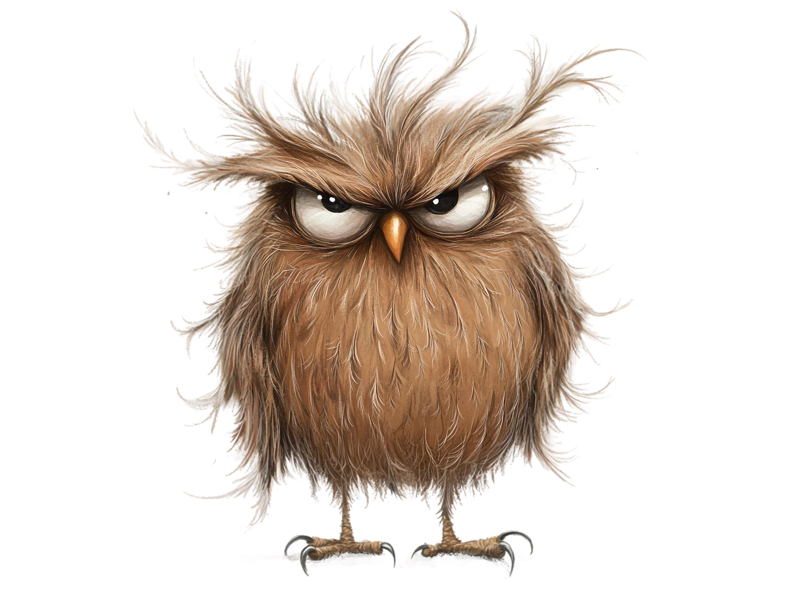 Grumpy Birds Clipart, Quirky Bird Clip Art Bundle, Whimsical Humorous ...