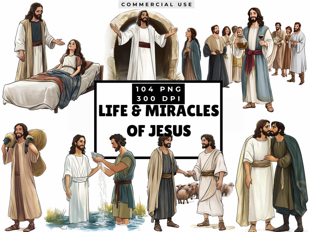 Miracles of Jesus New Testament Clipart, Bible Stories, Biblical ...