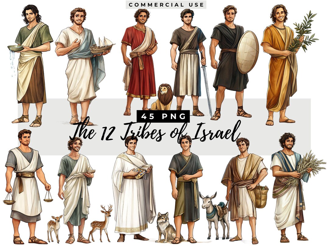 Biblical Clipart 12 Tribes of Israel, Bible Characters, Bible Story ...