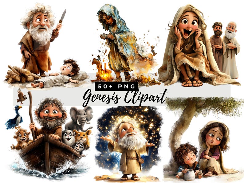 Genesis Clipart Bundle, Biblical Characters, Religious Art for Kids ...