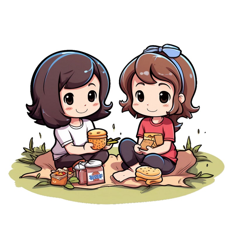 Best Friends Camping Clipart Illustration Set, Gifts Customizable ...