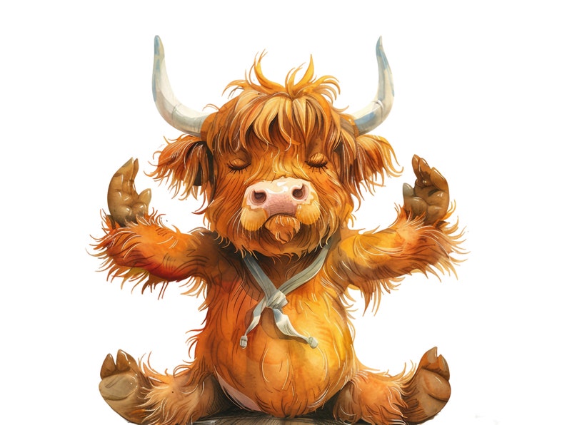 Quirky Highland Cow Png Clipart, Quirky Farm Animals, Funny Animals ...