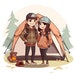 Best Friends Camping Clipart Illustration Set, Gifts Customizable ...
