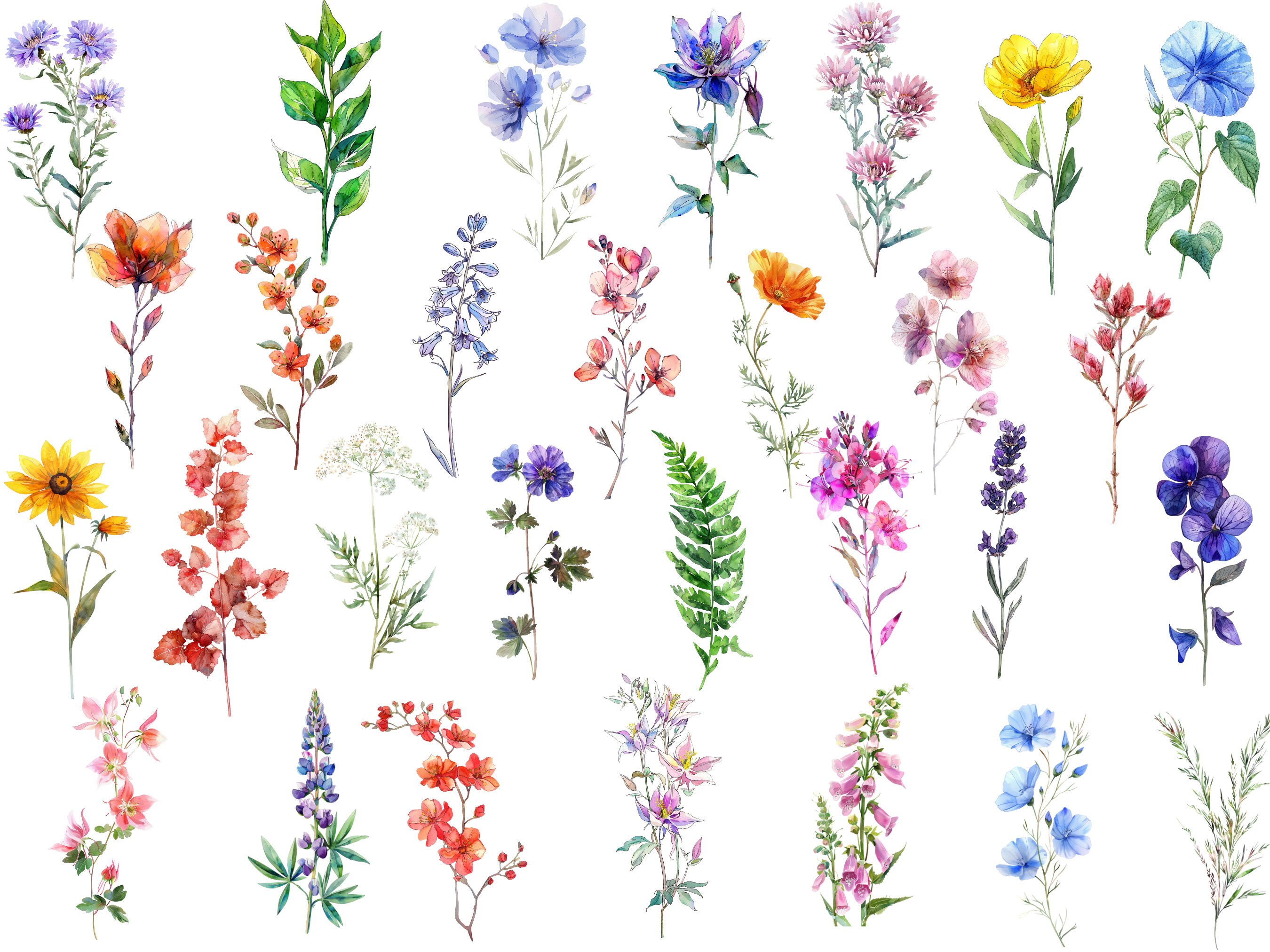 Wildflower Clipart, Wildflower Png, Wildflower Svg, Wedding Clipart ...