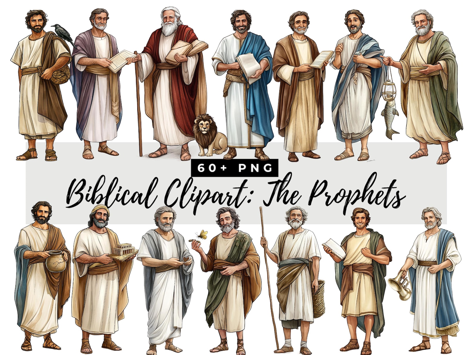 Biblical Clipart the Prophets, Biblical Characters, Bible Story Clipart ...