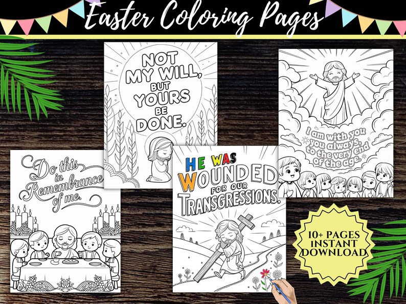 Christian Easter Coloring Book for Kids – Jesus, Bible Stories, and ...