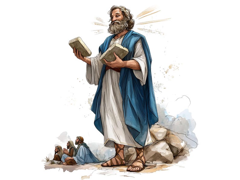 Moses Clipart Bundle, Biblical Characters, Religious Art for Kids, Old ...