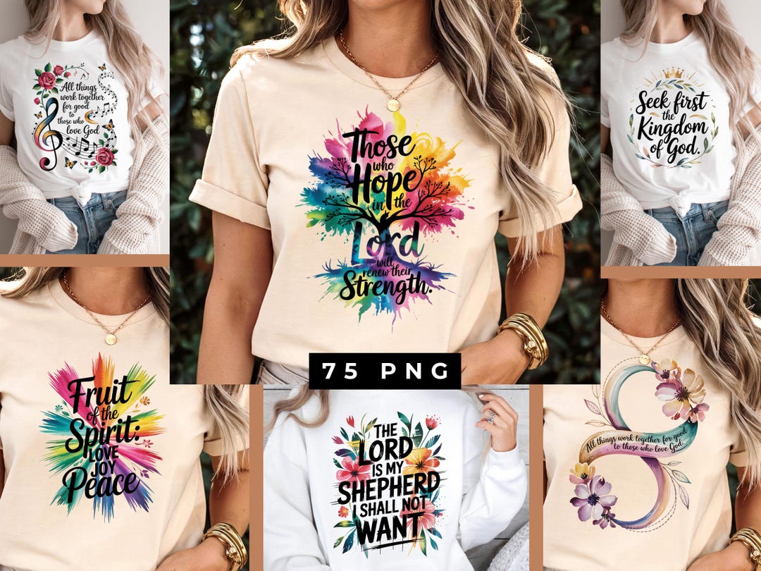 Boho Elegant Christian PNG Bundle, Inspirational Verses Collection ...