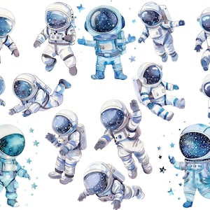Watercolor Space Clipart Bundle, Cute Space Clipart Bundle, Sun ...