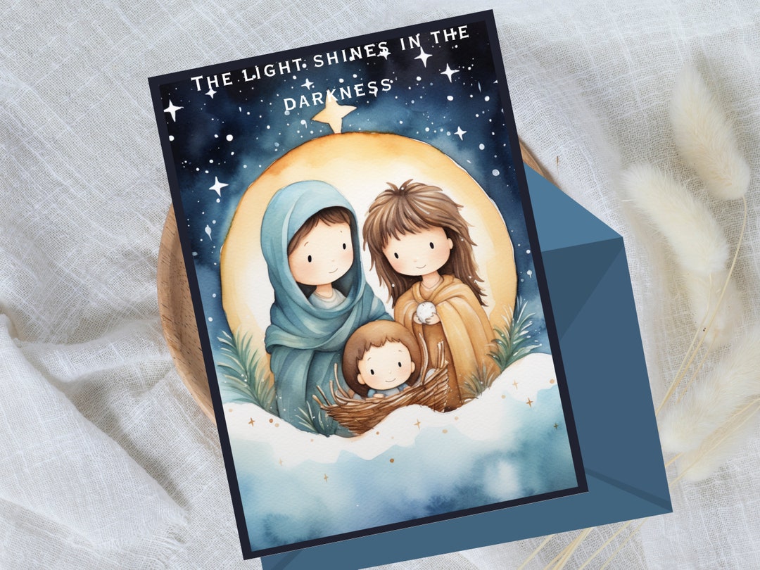 Religious Christmas Card, Bible Verse Cards, Christmas Instant Download ...
