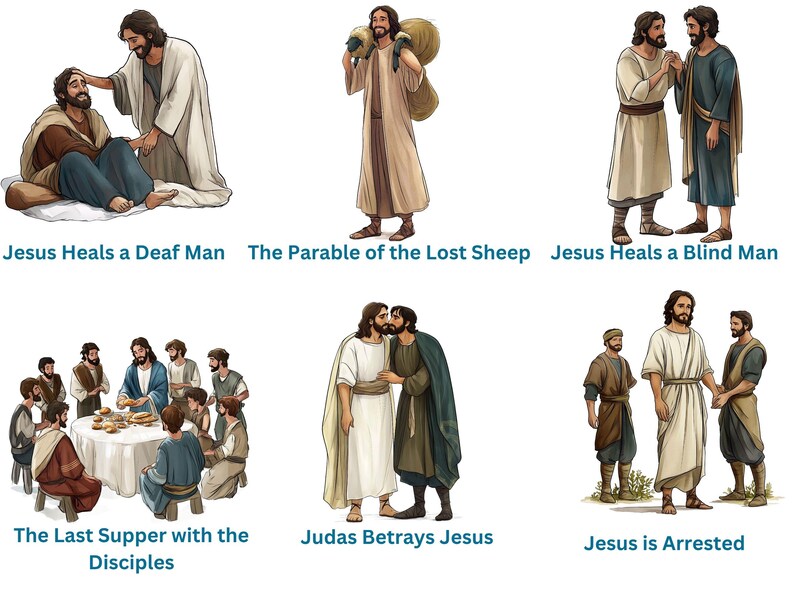 Miracles of Jesus New Testament Clipart, Bible Stories, Biblical ...