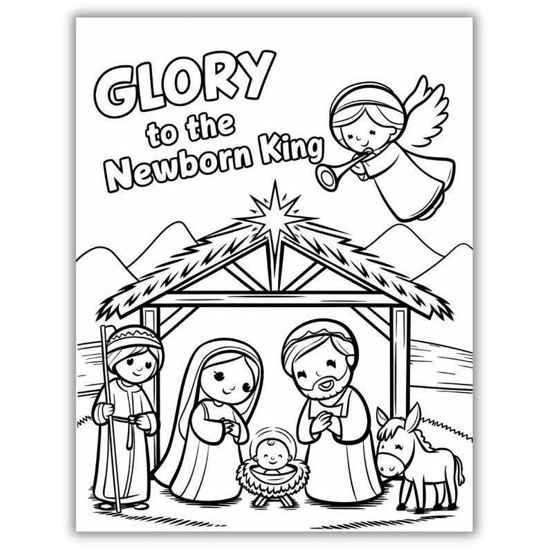 Happy Birthday Jesus Coloring Pages, Kids Church Craft, Printable ...