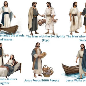 Miracles of Jesus New Testament Clipart, Bible Stories, Biblical ...