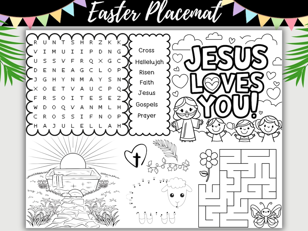 Christian Easter Placemat – Printable Bible Word Search, Coloring ...