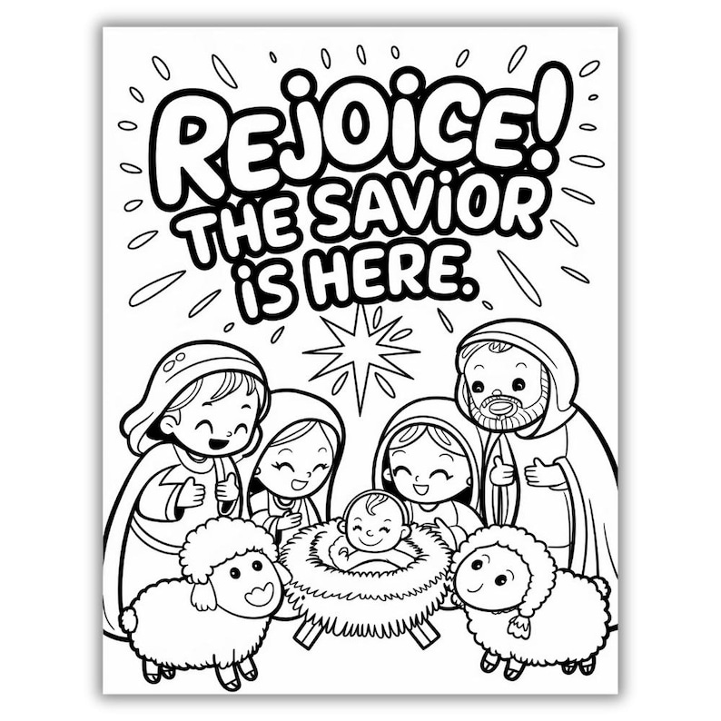 Happy Birthday Jesus Coloring Pages, Kids Church Craft, Printable ...