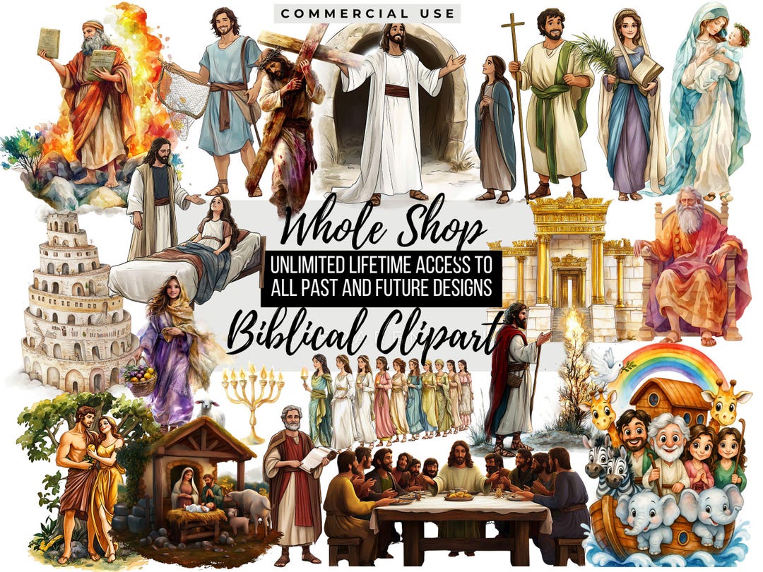 Whole Shop Bundle Bible Clipart, Sunday School Bible Stories, Old New ...